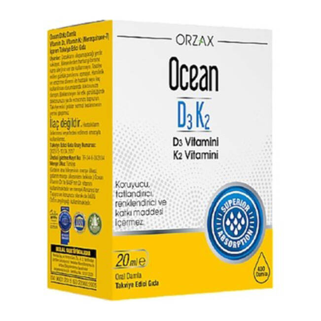Orzax Ocean D3K2 Damla 20 ML - Vitamido